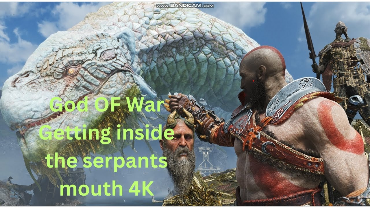 God of war getting into the serpants mouth for mimir eye - YouTube