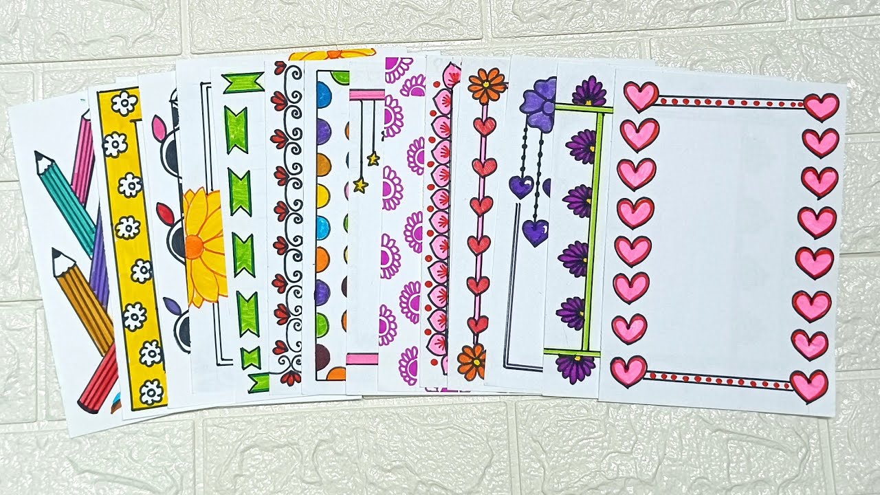 50 easy border design for project | beautiful border design for front ...