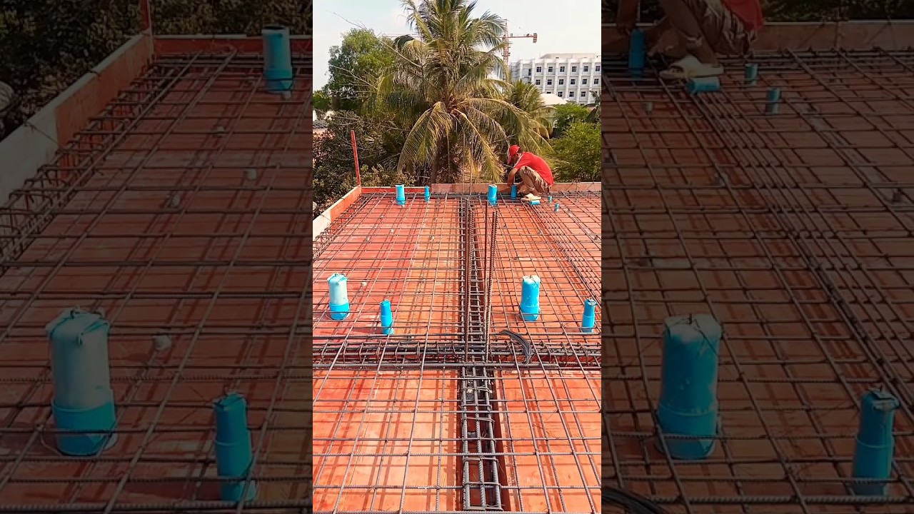 The Plumber prepared drain PVC pipes for bathroom, first pour concrete ...