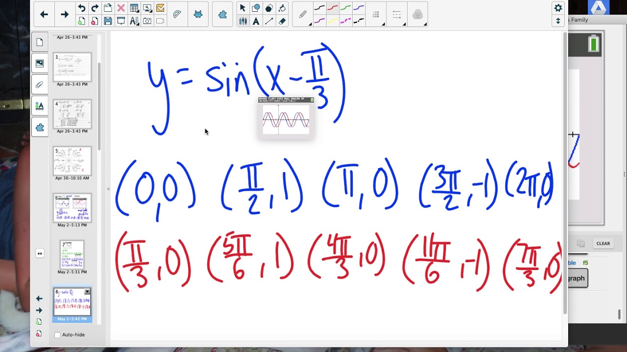 Horizontal Translation of Sine Graph - YouTube