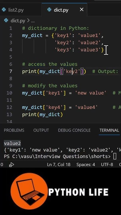 Dictionary in Python Telugu - YouTube
