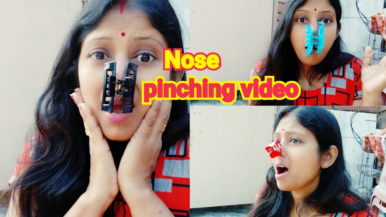 Nose 👃 pinching with hair clips challenge video#requstedvideo# ...