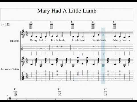 Mary had a little lamb (Ukulele Melody+ Guitar Accompaniment) - YouTube