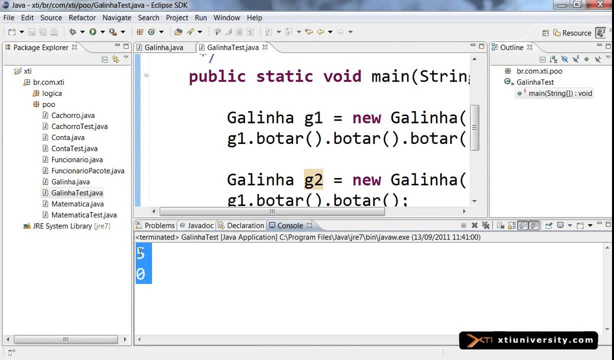 Universidade XTI - Curso Online Java - Aula 041 - Variáveis e Métodos ...