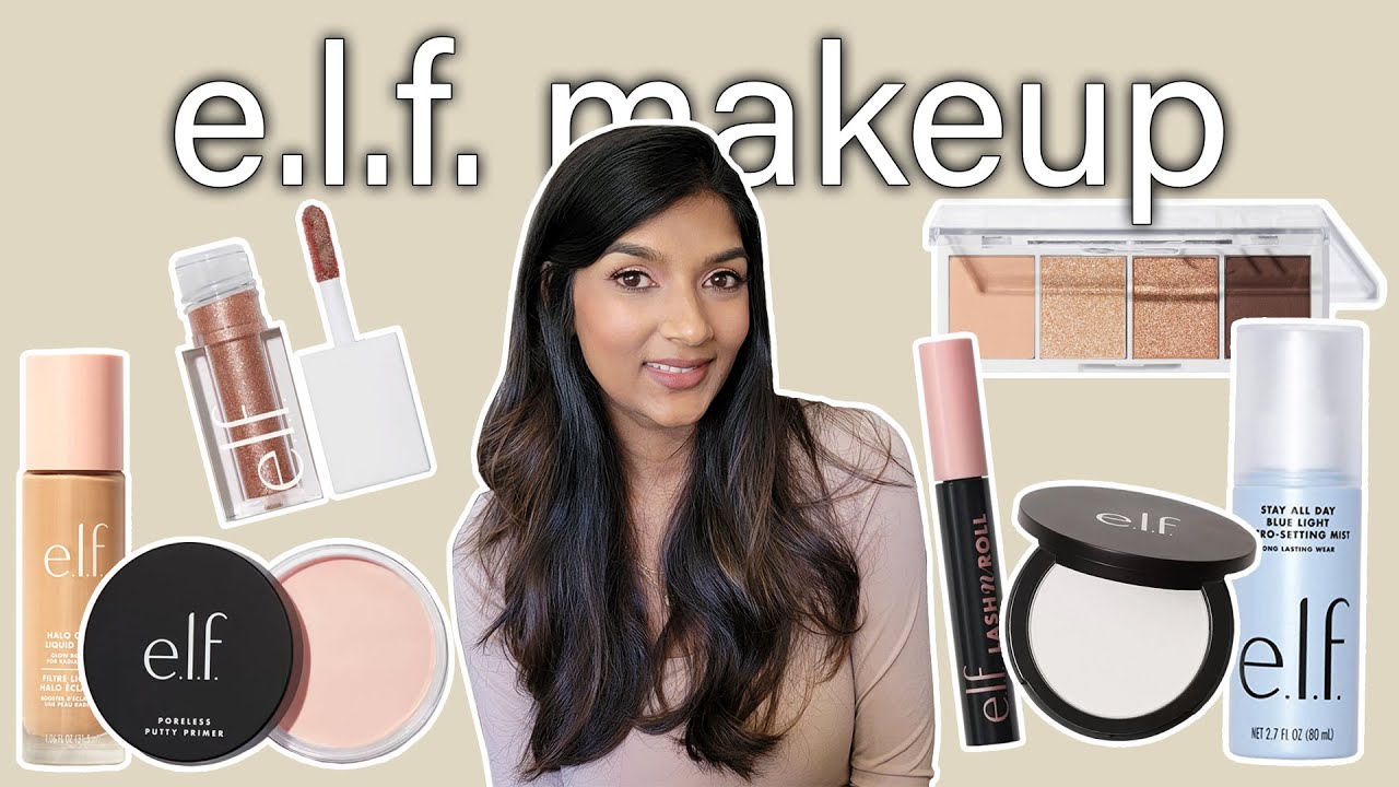 Full face of e.l.f makeup for brown/medium skin - YouTube