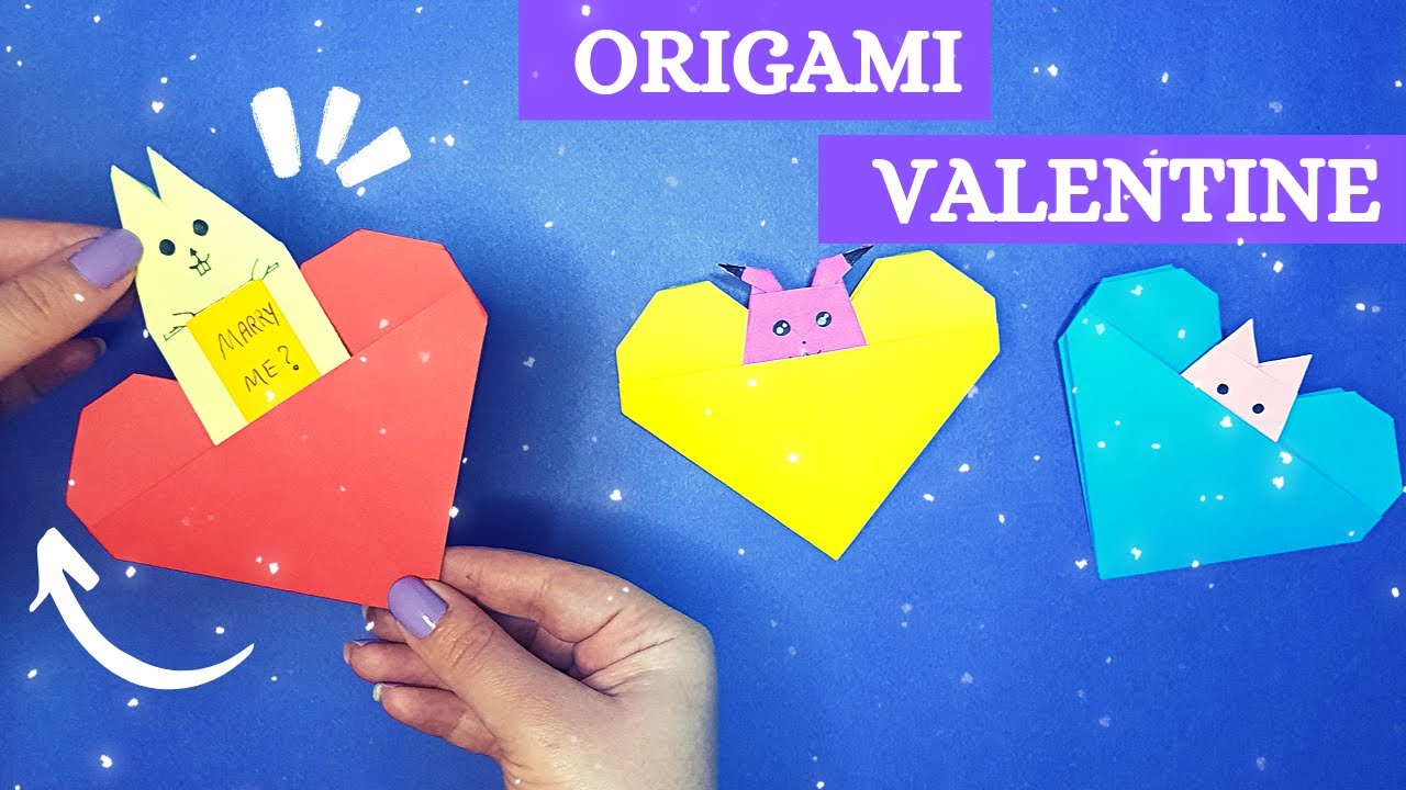 Origami heart :How to make ORIGAMI HEART [origami heart pocket with ...