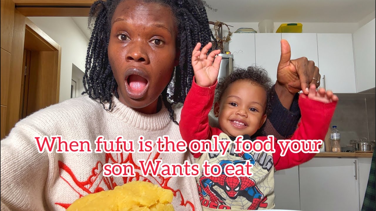 Feeding the baby fufu | Cooking dinner for my family | back ache - YouTube