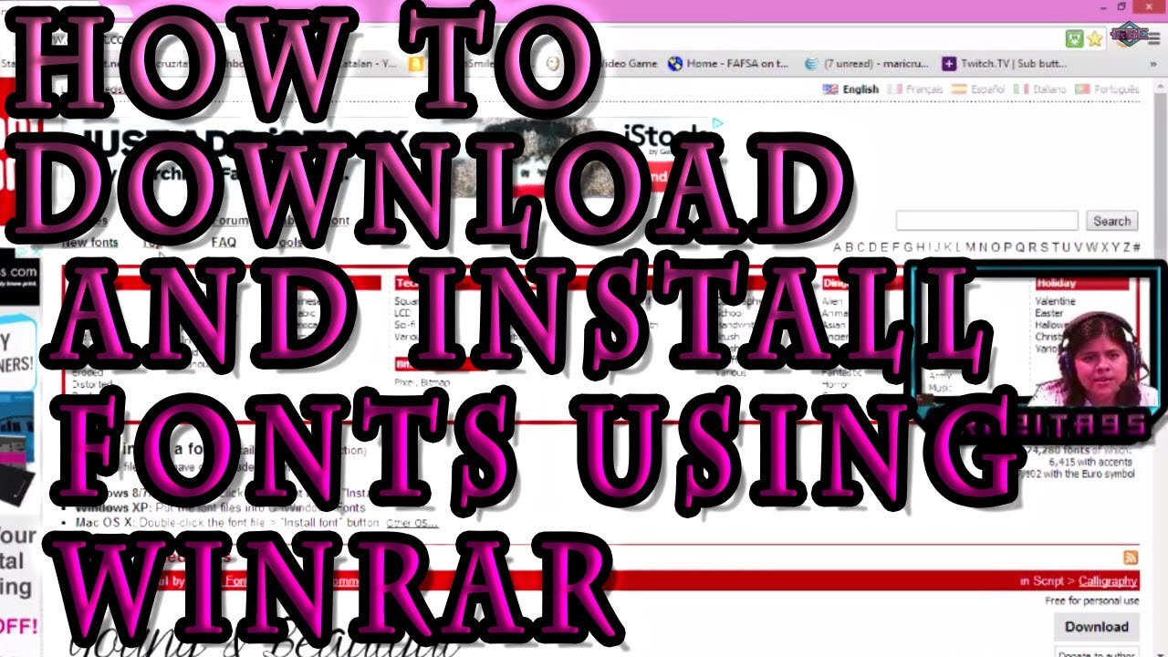 How to Download and Install Fonts using winRAR - YouTube