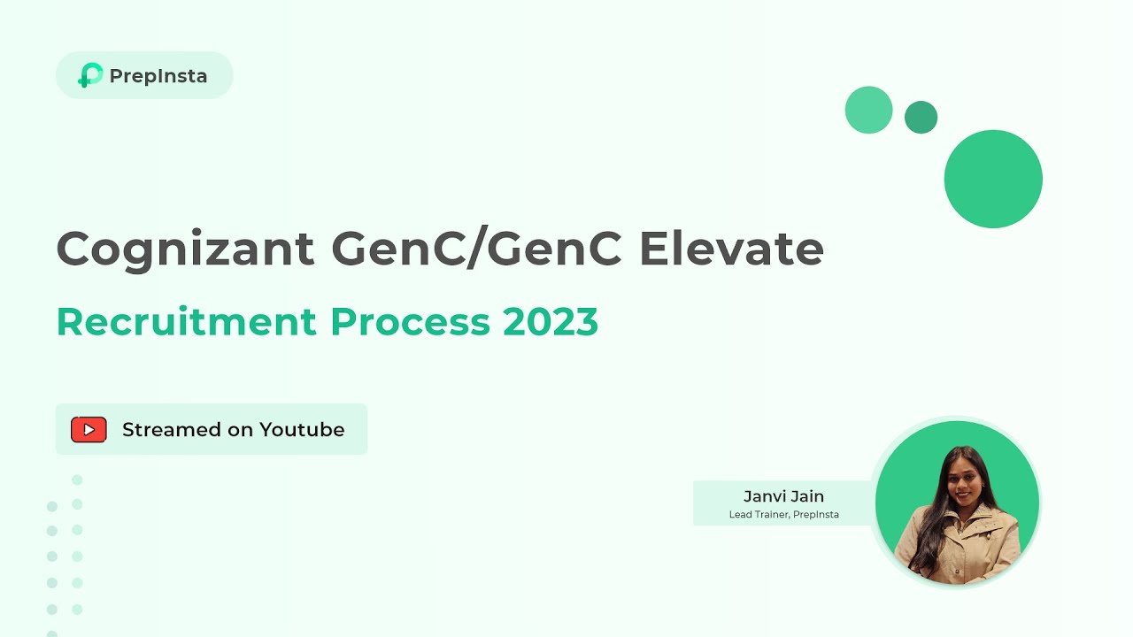 Cognizant GenC/GenC Elevate Recruitment Process 2023 - YouTube