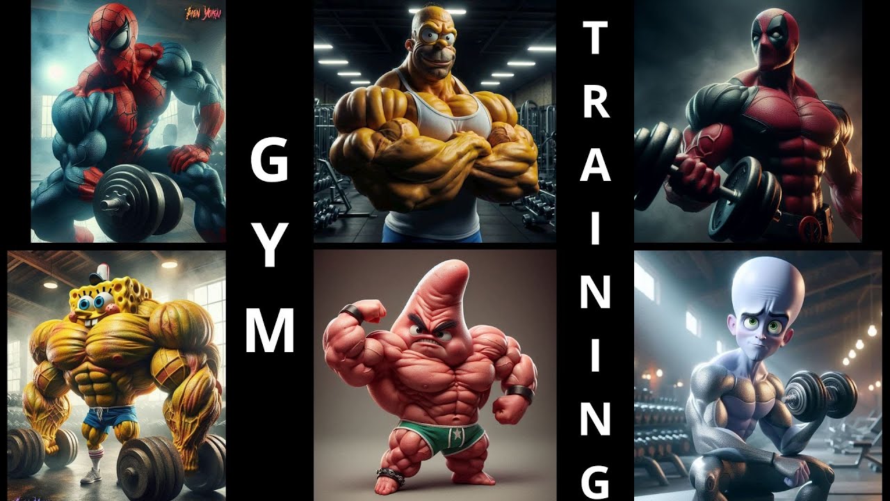 Look at the bodybuilding characters GYM - YouTube