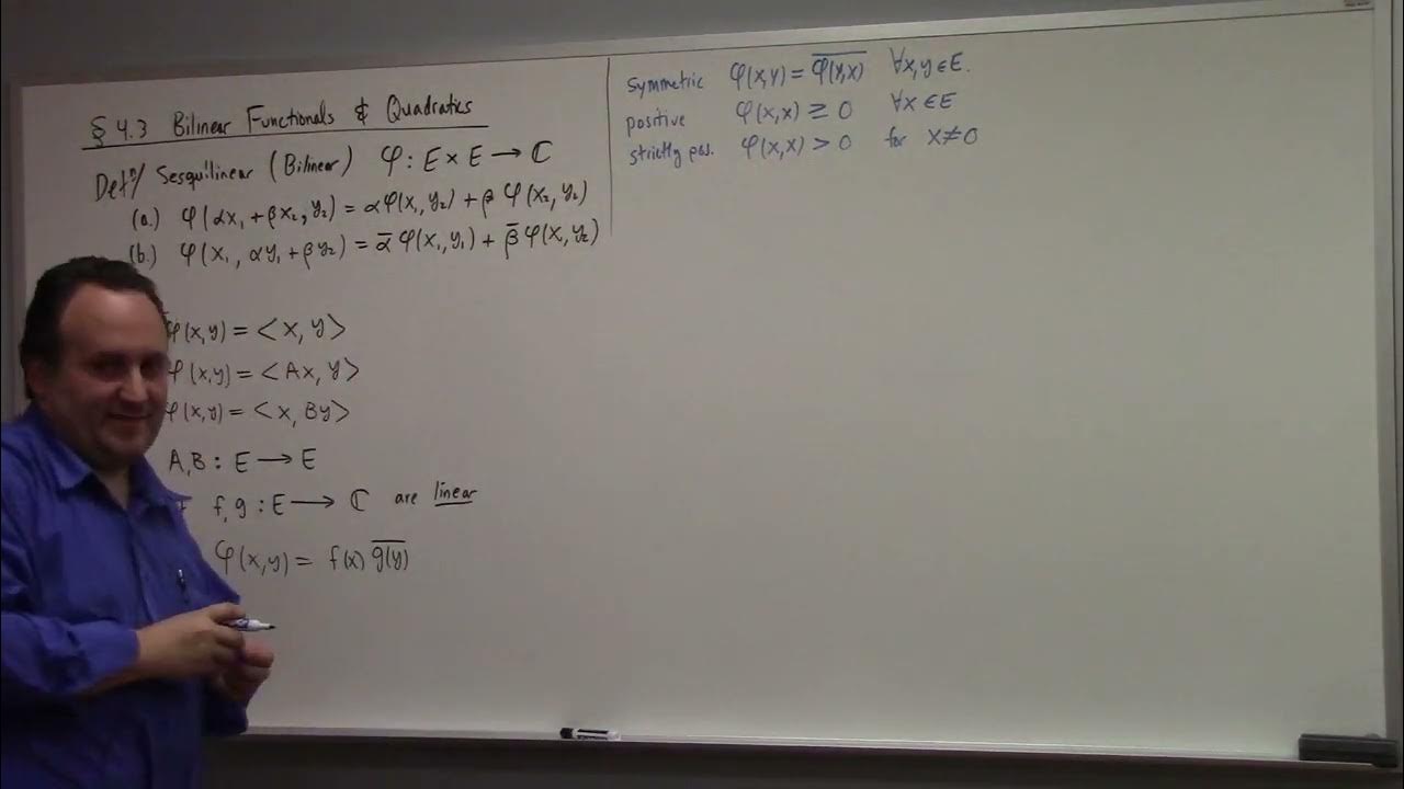 Hilbert Space: bilinear forms and quadratic forms, adjoint on Hilbert Space, 3-24-23 part 1 ...