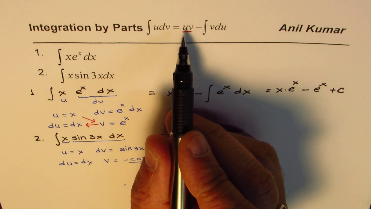 Integration by Parts Basic Examples to Understand Concept x sin3x and x ...