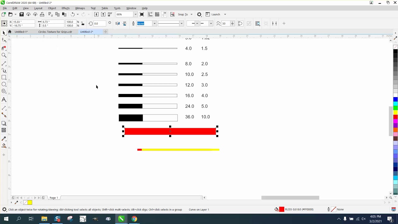Corel Draw Tips & Tricks Line Thickness Point VS mm VS Inch - YouTube
