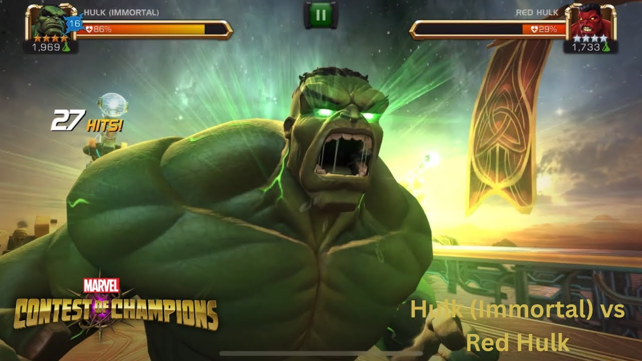Marvel Contest of Champions Hulk (Immortal) vs Red Hulk Gameplay - YouTube