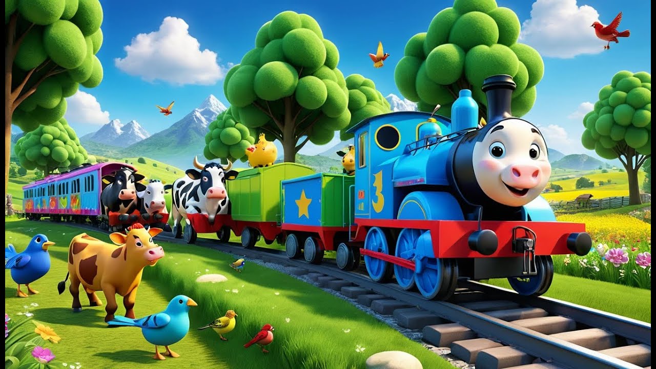 The Cows on the Train Go Moo Moo | Fun Farm and Train Nursery Rhyme for ...