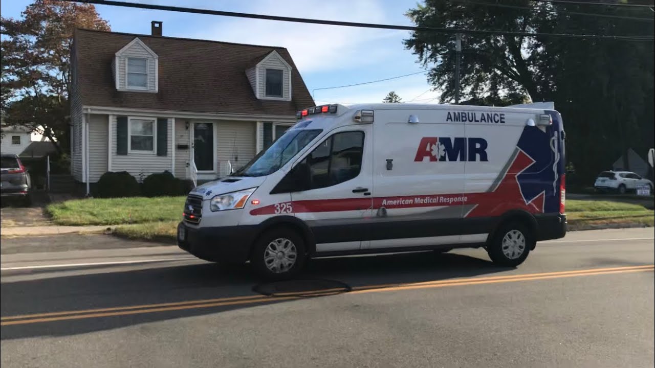 AMR Ambulance 325 responding Code 3 to a Medical call - YouTube