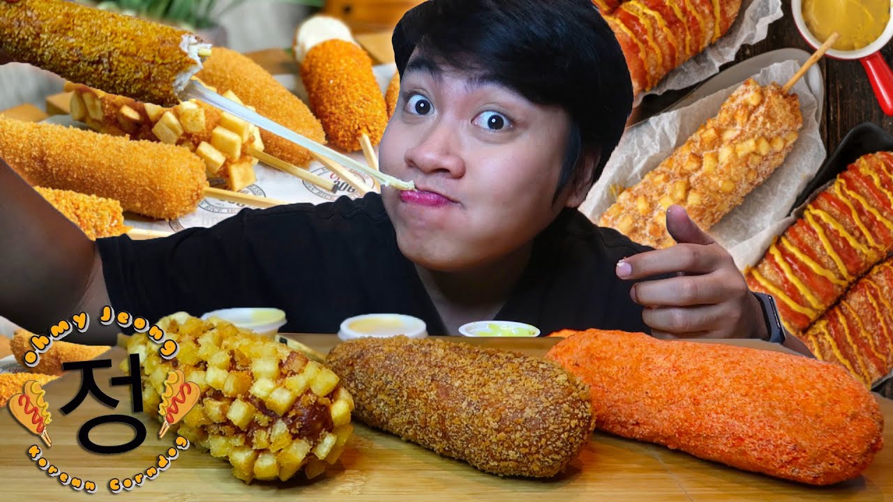 KOREAN CORN DOG MUKBANG FULL MOZZA!! + RUNNING MAN Q&A - YouTube