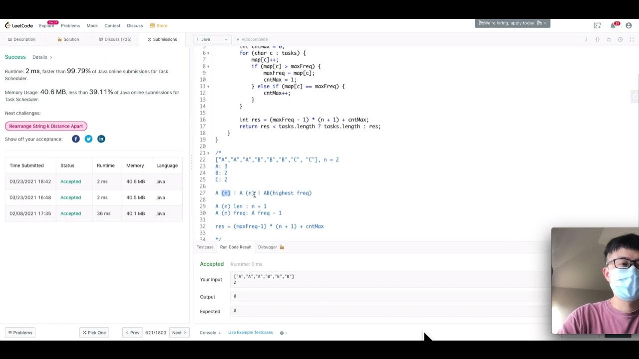 #曾经的FB面试题 LeetCode 621 Task Scheduler - YouTube