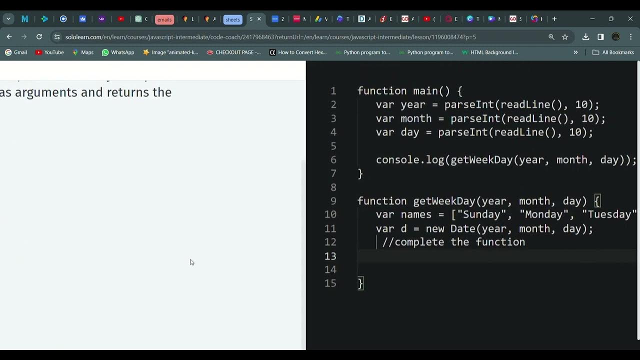 12 The Date Object Javascript Intermediate Sololearn Youtube