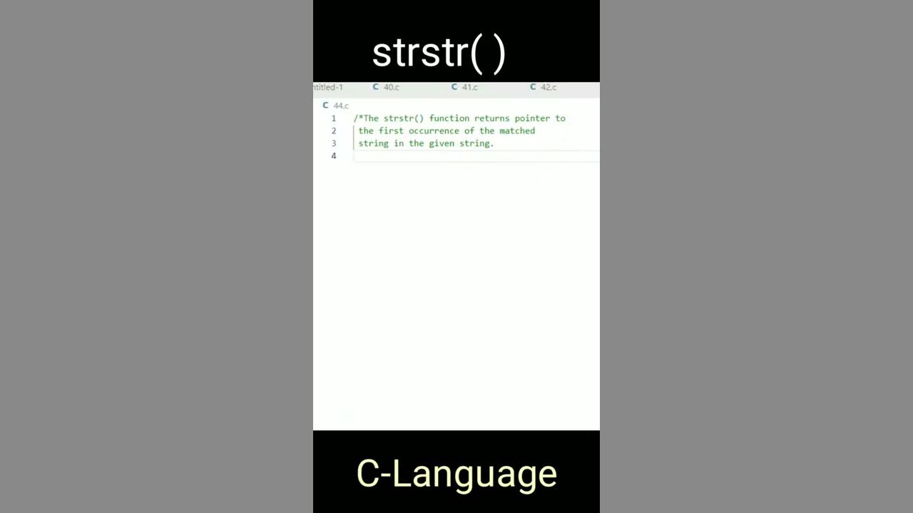 Using Strstr Function In C Language Youtube