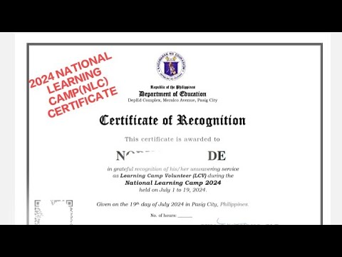 HOW TO DOWNLOAD 2024 NATIONAL LEARNING CAMP(NLC) CERTIFICATE AS TEACHER VOLUNTEER#NLC2024#deped ...