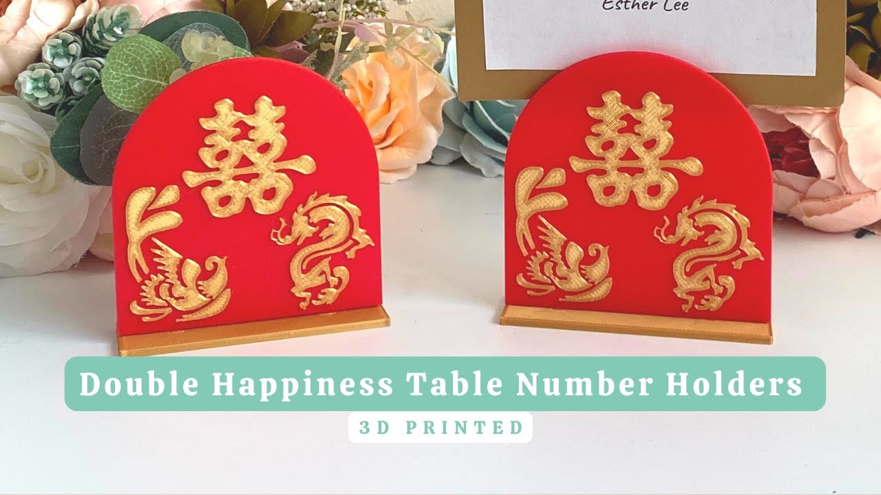 Double Happiness Table Number Holders | Chinese Wedding Decorations ...