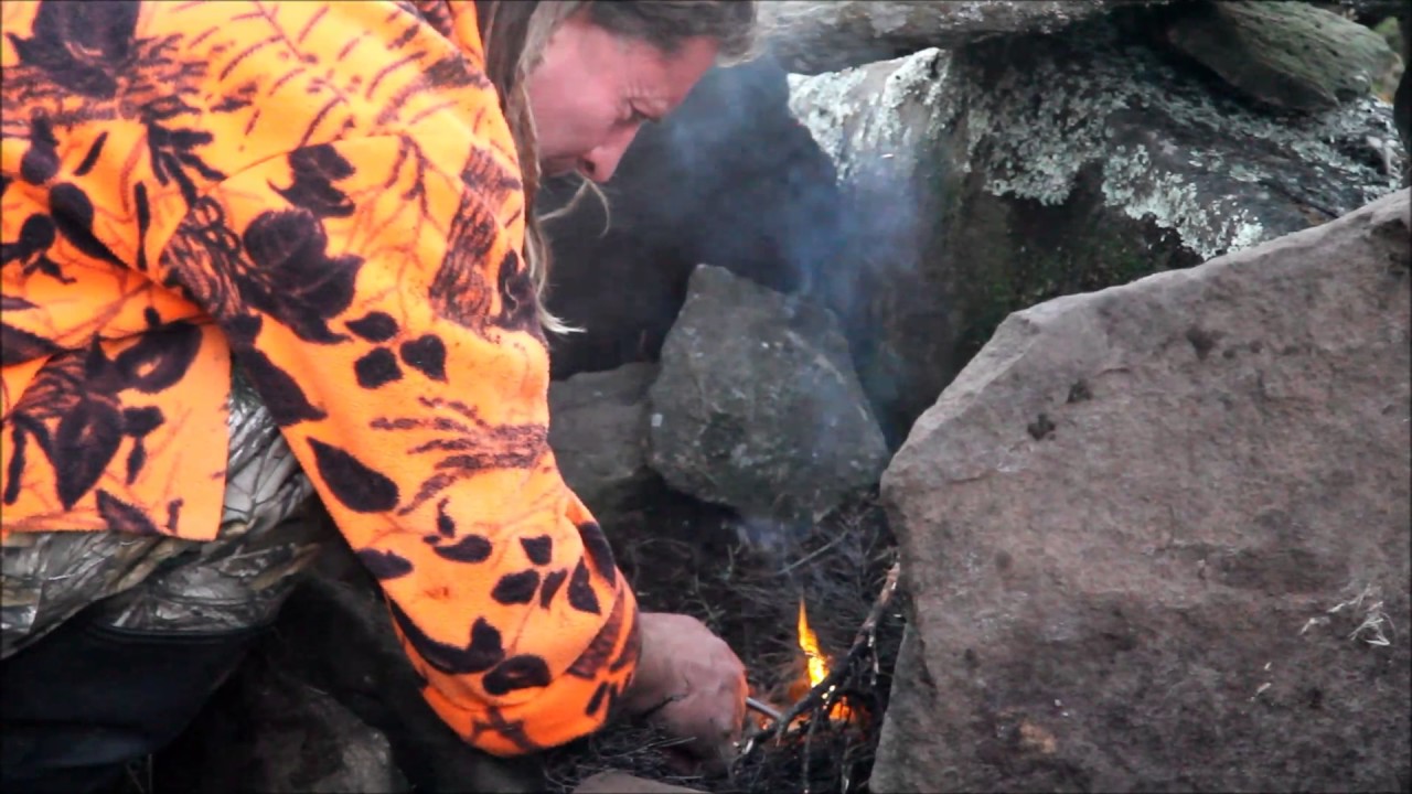 Night camp flint fire - YouTube