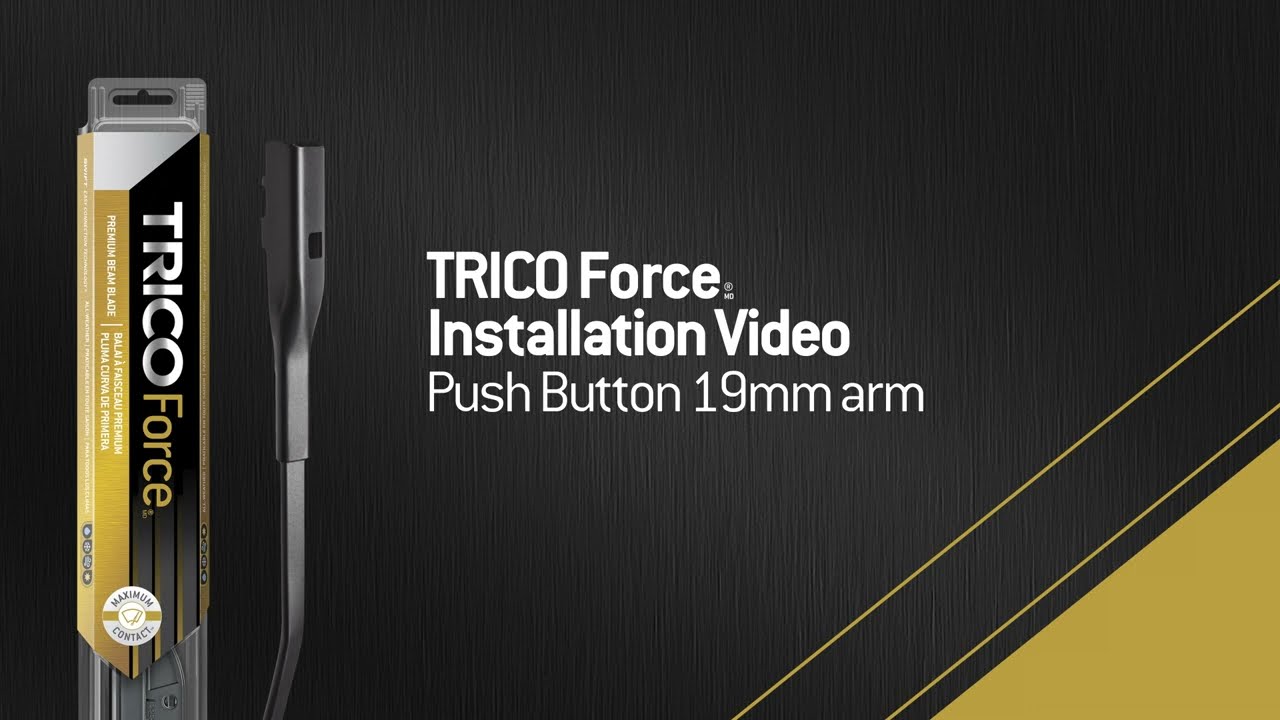 TRICO Force - Push Button Arm (19mm) Installation Video - YouTube