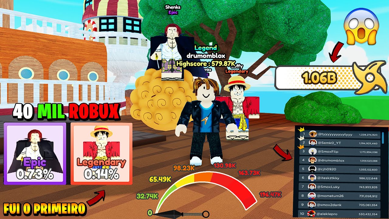 GASTEI 40 MIL ROBUX PARA CONSEGUI O LUFFY SECRETO E PEGUEI 1 BILHÃO DE ...
