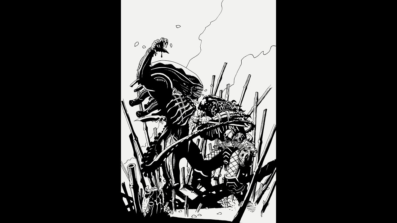 Copy Drawing - Alien Vs. Predator (Og by Mike Mignola) - YouTube