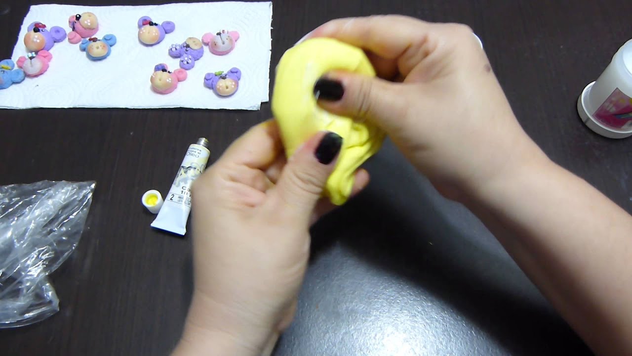 como darle color a la masa de porcelanicron, - YouTube