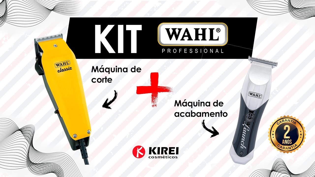 💈 KIT BARBEIRO WAHL CLASSIC + LAUNCH TRIMMER - YouTube