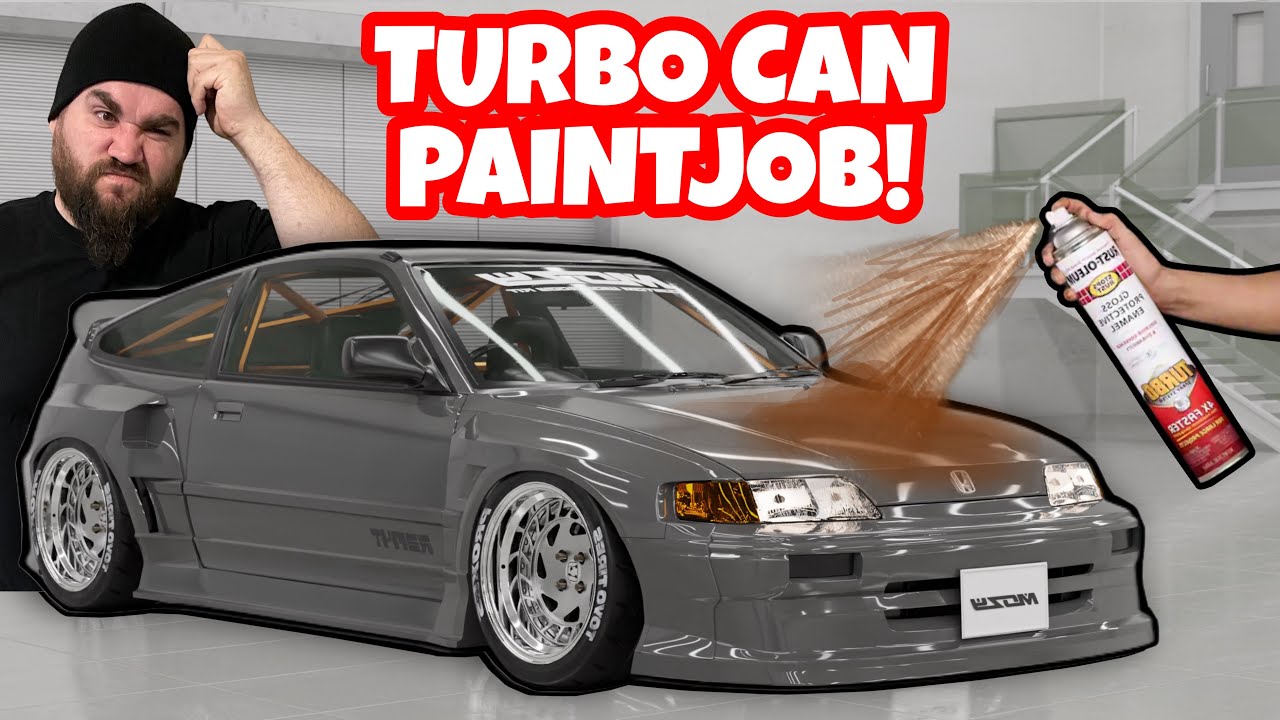 FINISHING THE V8 HONDA WITH A TURBO CAN SPRAY PAINT JOB!? HOT ROD CRX ...
