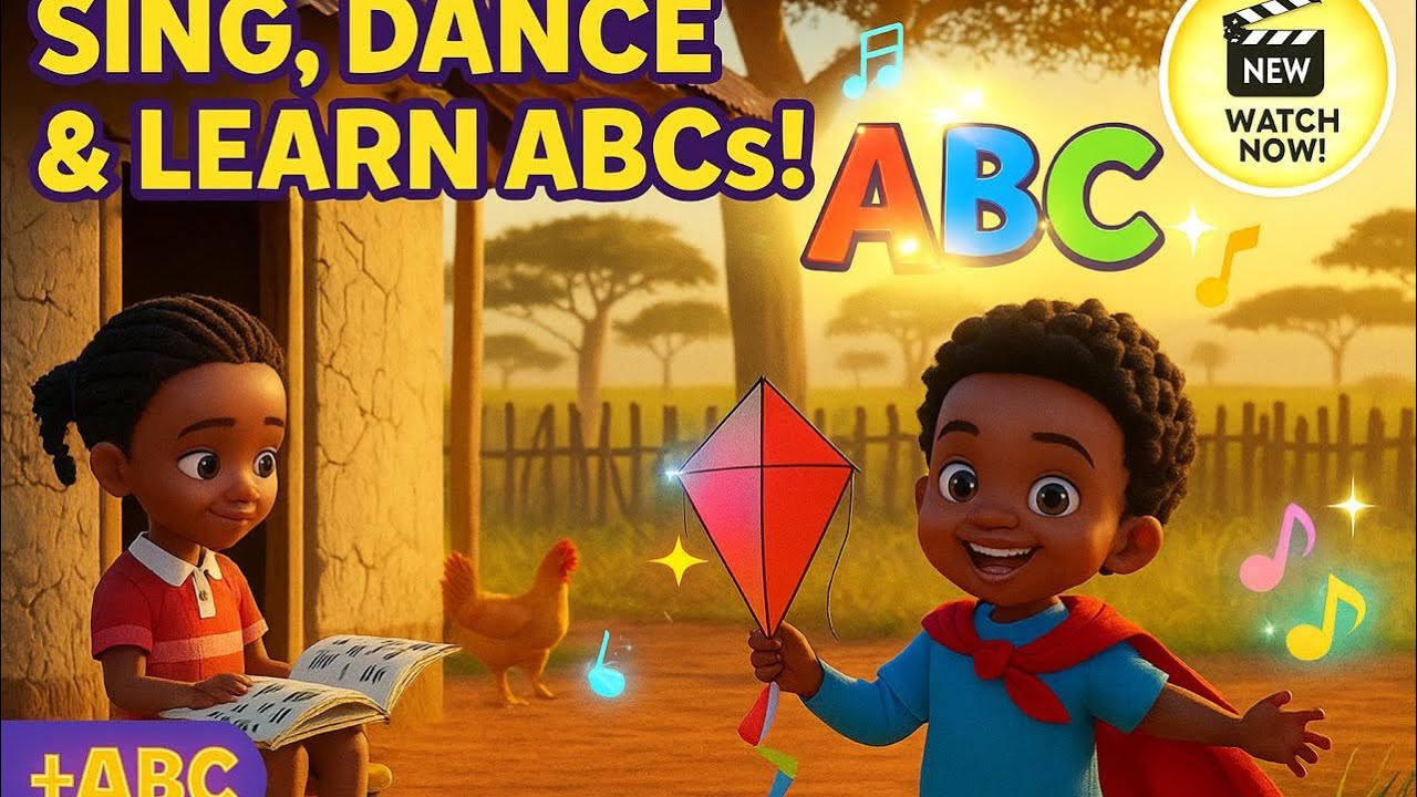 Kids alphabet song |village kids| Kenyan cartoon |red superhero cape ...