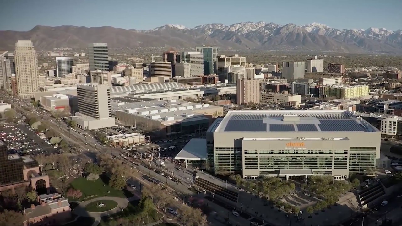 Vivint Smart Home Arena - Utah Jazz Playoffs 2018 - Aerial Hyperlapse ...