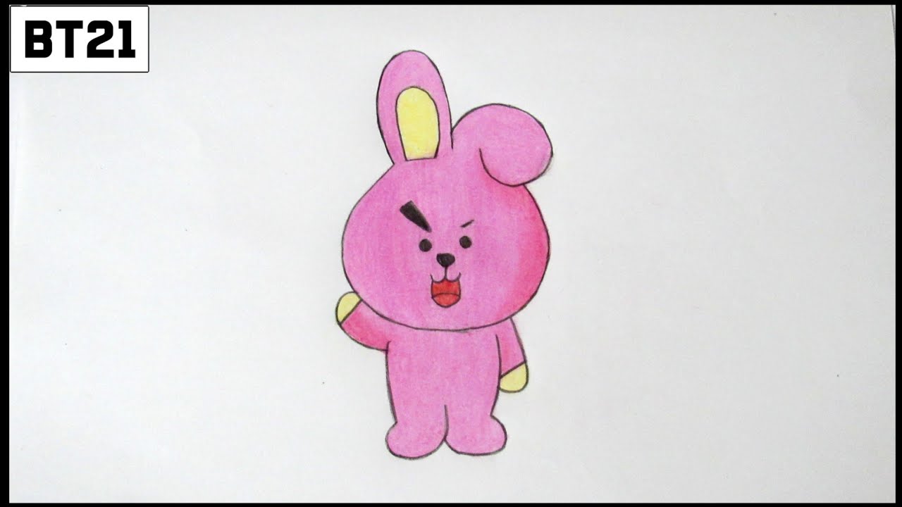 How To Draw BT21 Cooky | BTS Jungkook Persona | Cute Kawali | Easy step ...
