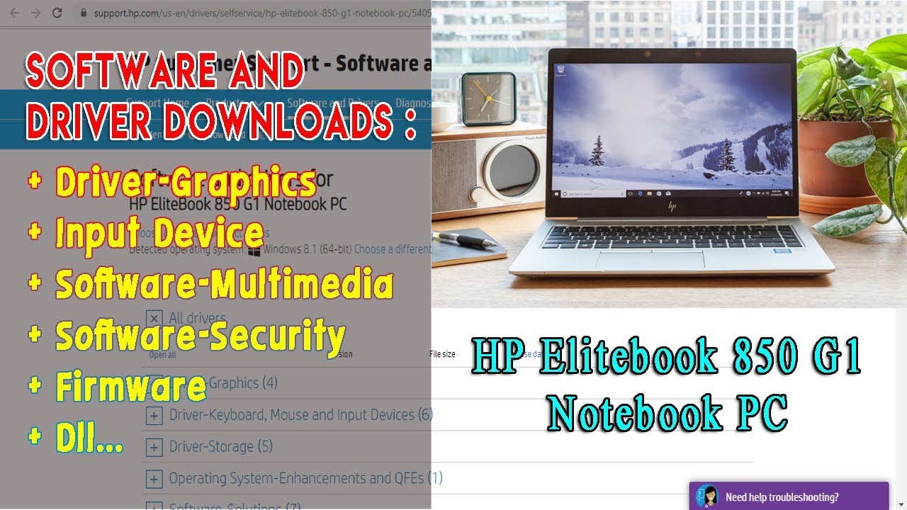 Tutorial Download Driver Windows 8.1 (64bit) Laptop HP EliteBook 850 G1 ...
