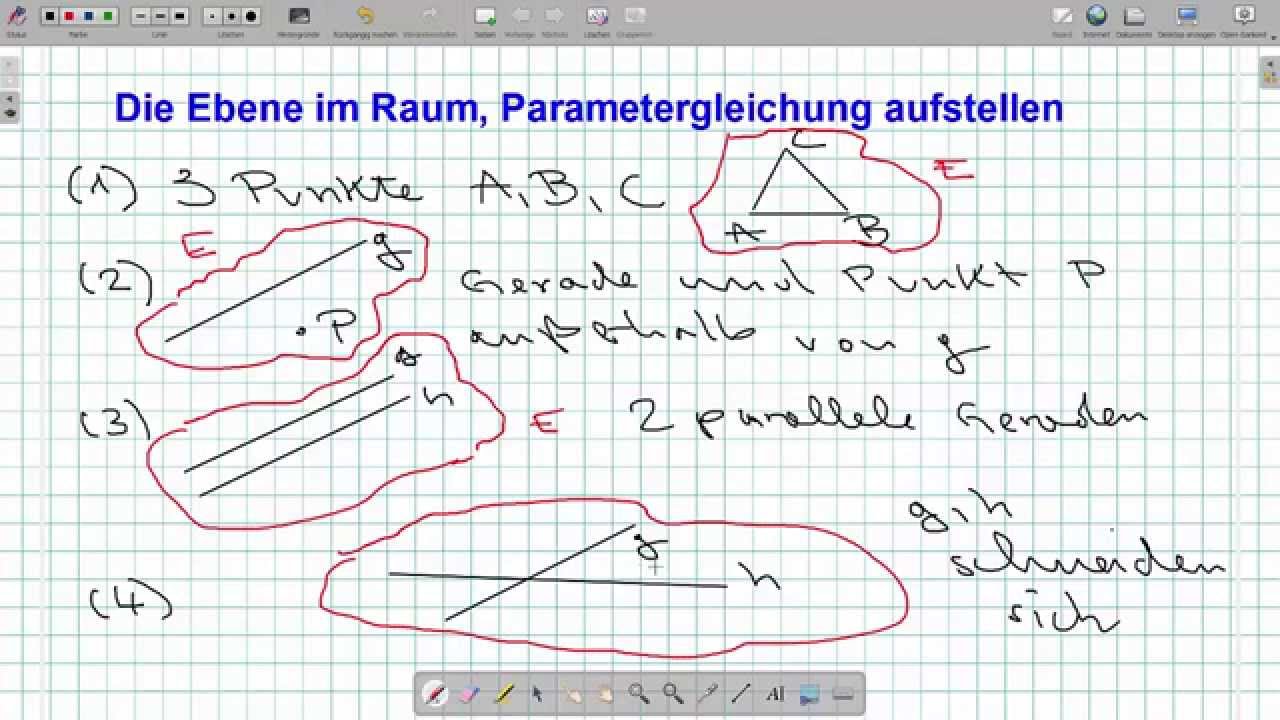 ANG.034 Die Ebene im Raum (III), Parametergleichung aufstellen - YouTube