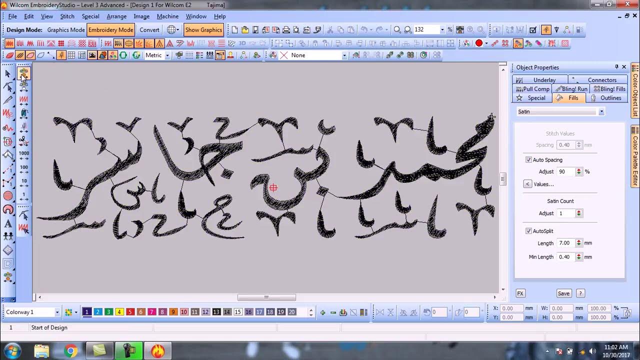 Wilcom Tutorials/Wilcom How to Make Auto Traveling of Design in Wilcom Software Urdu/Hindi - YouTube