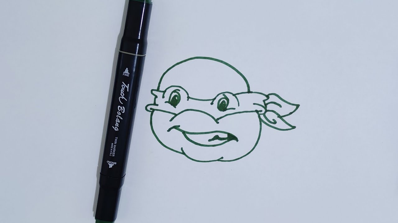 Draw A Ninja Turtle with Coloring marker - YouTube
