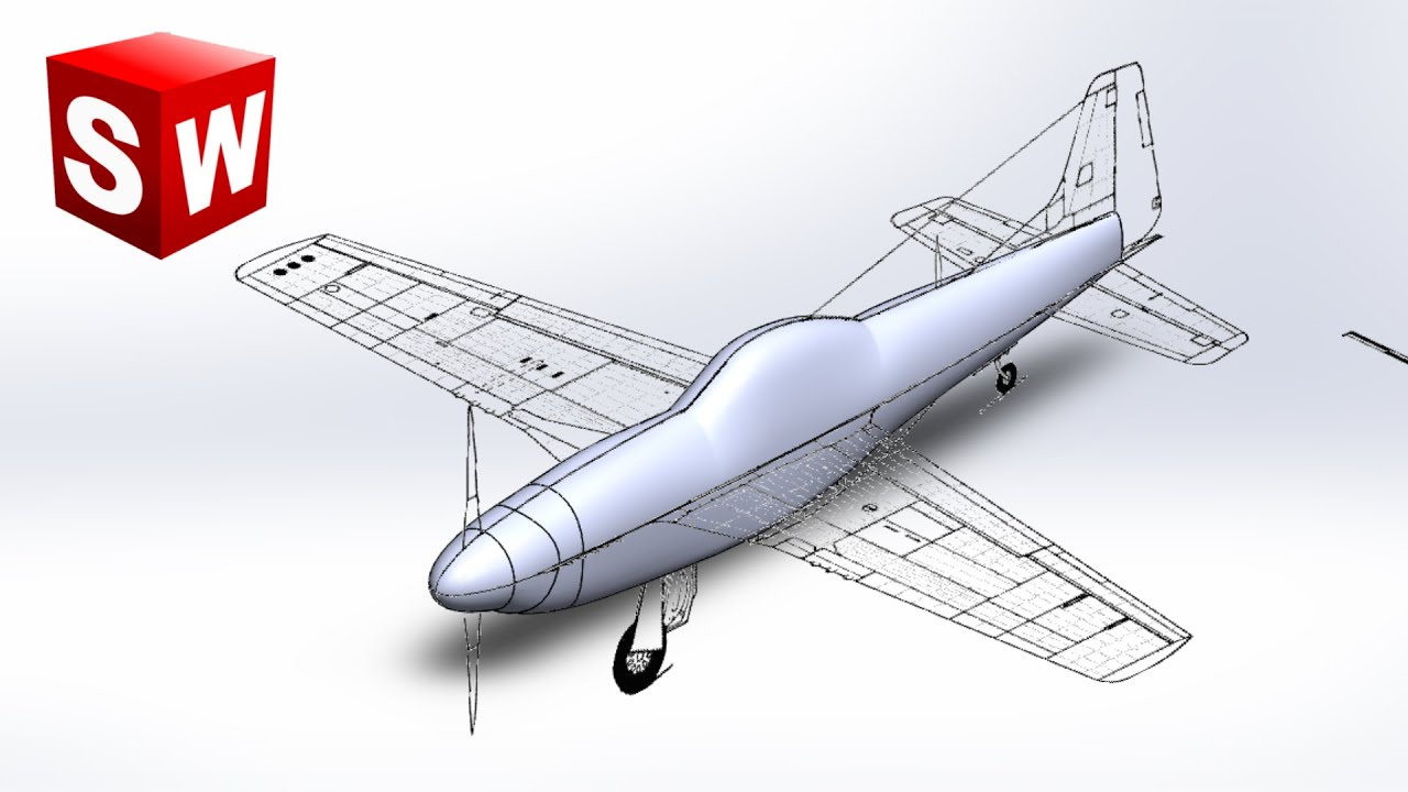 Cómo dibujar el fuselaje de un avión en Solidworks - YouTube