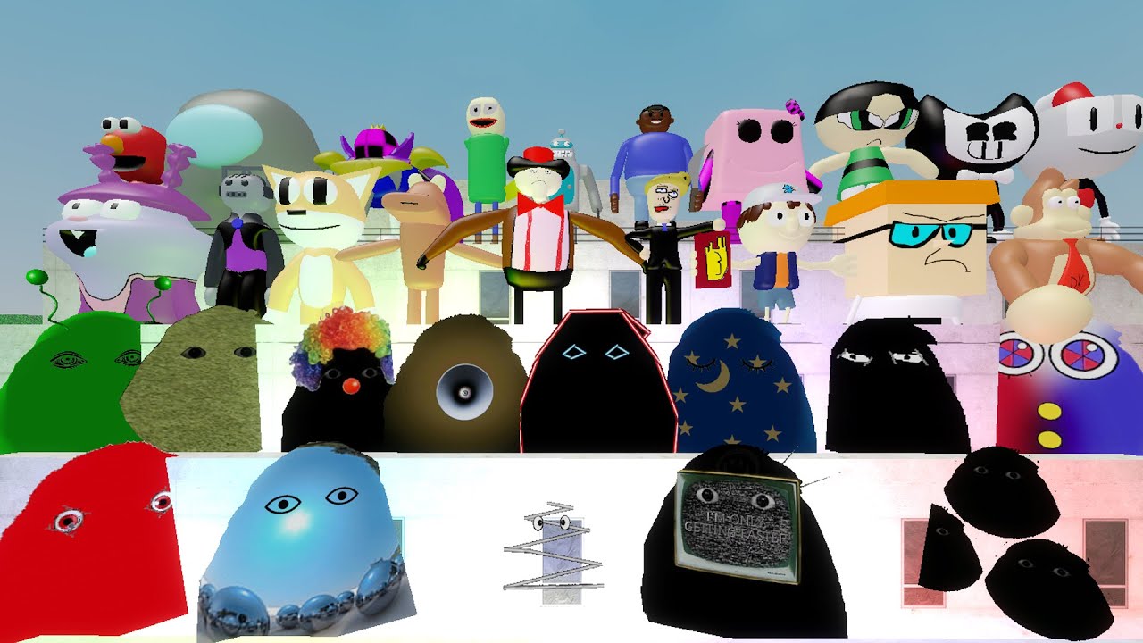 All New Angry Munci Nextbots vs 3D Meme Nextbots Family in Garry's Mod ...