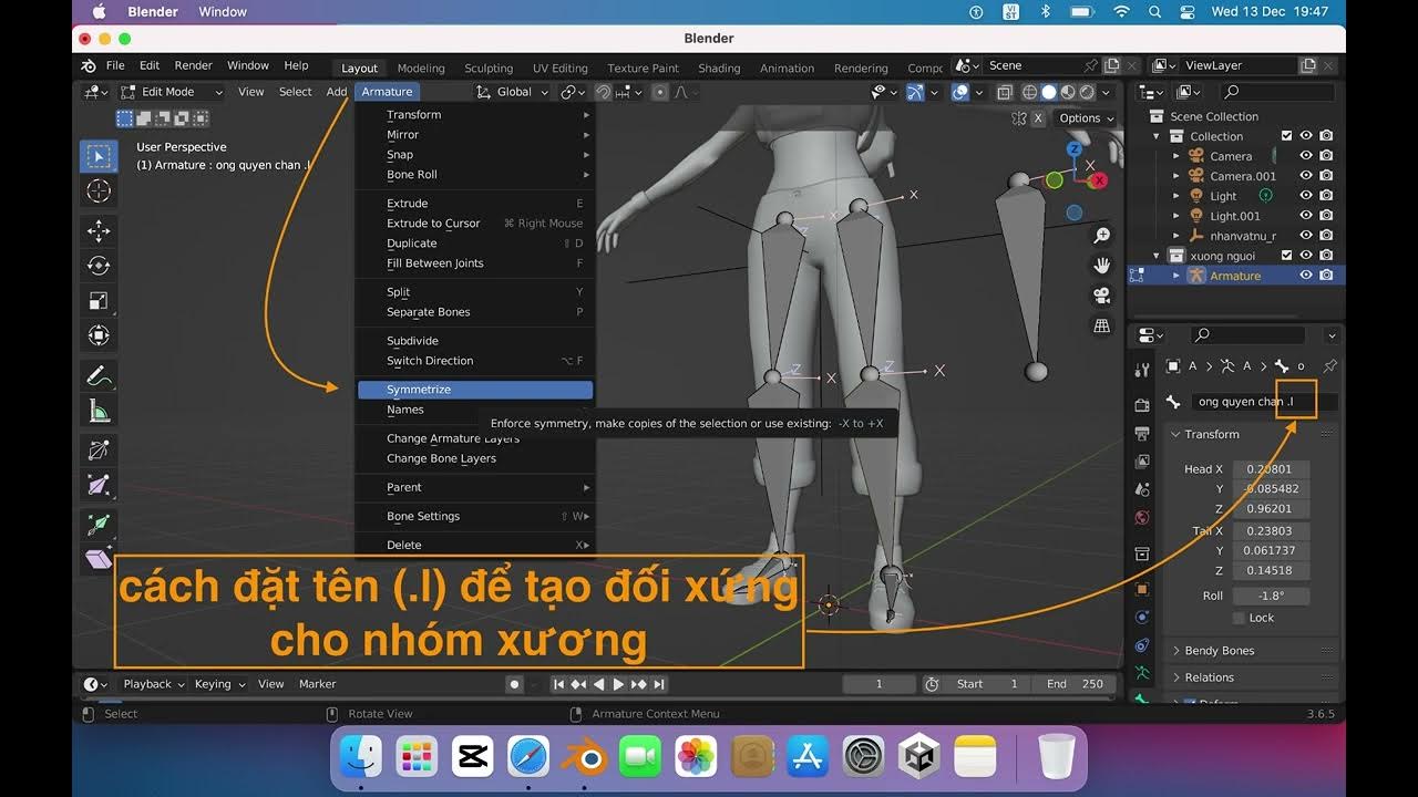 hướng dẫn cơ bản: tạo nhóm xương đối trong Blender 3D - YouTube