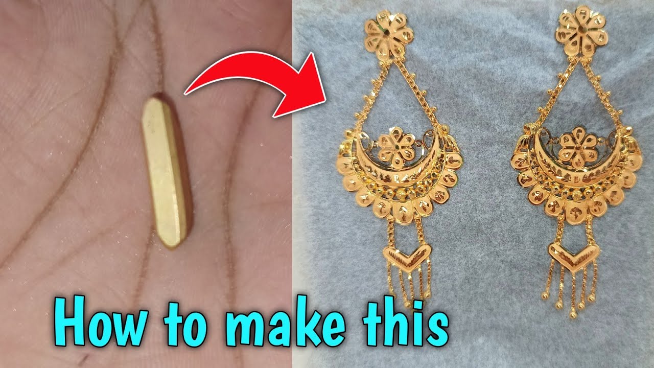 How to make gold kanbala 😍🔥|| beautiful earrings design 🔥|| - YouTube