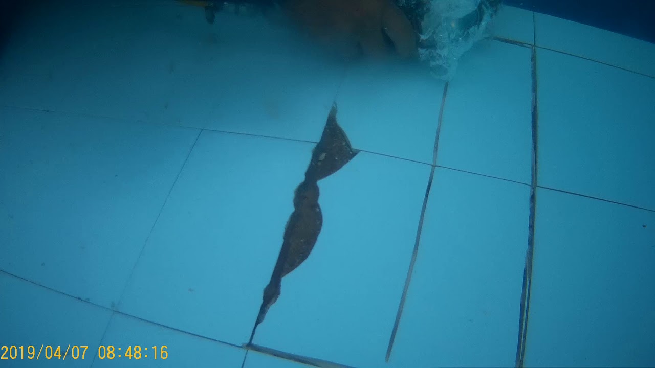 Removal of tiles underwater using pneumatic tools - part 2 - YouTube
