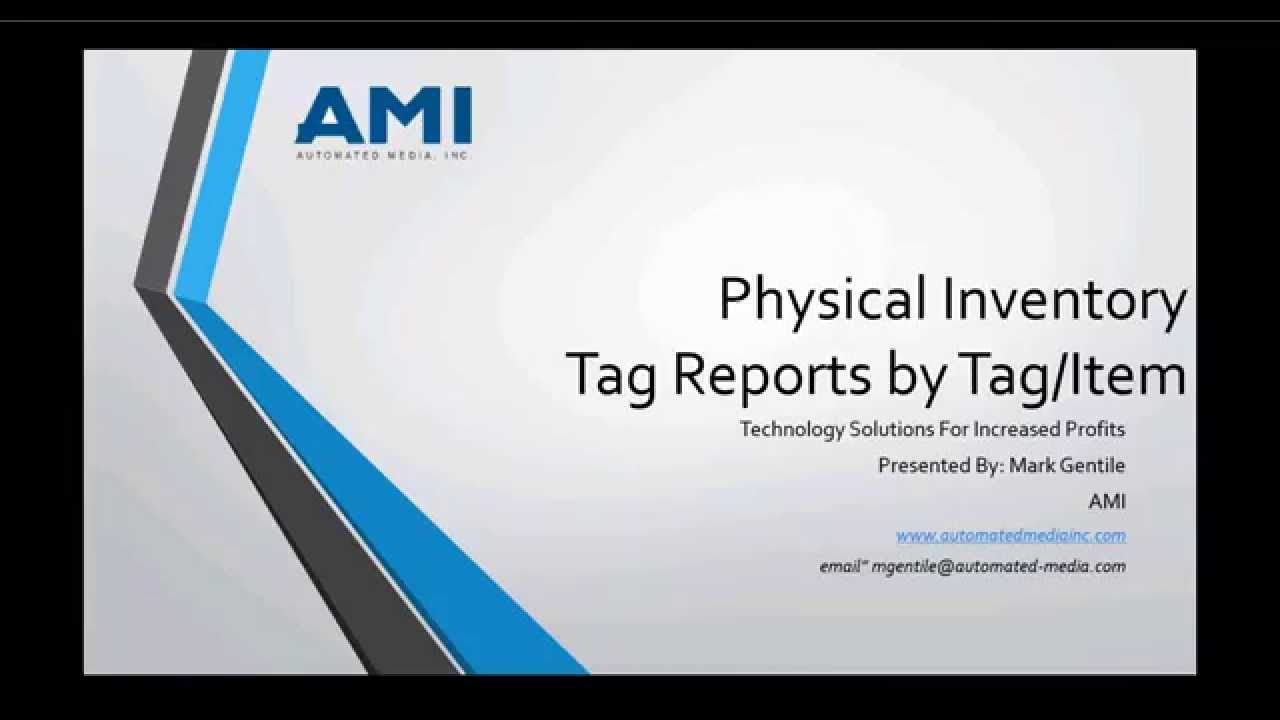 Physical Inventory Tag Reports by Tag - YouTube