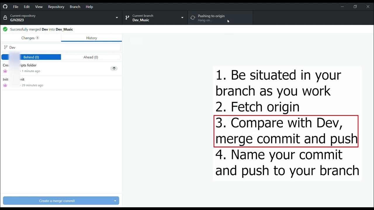 Working in teams for a Game Jam: GitHub branches and Unity project structure - YouTube
