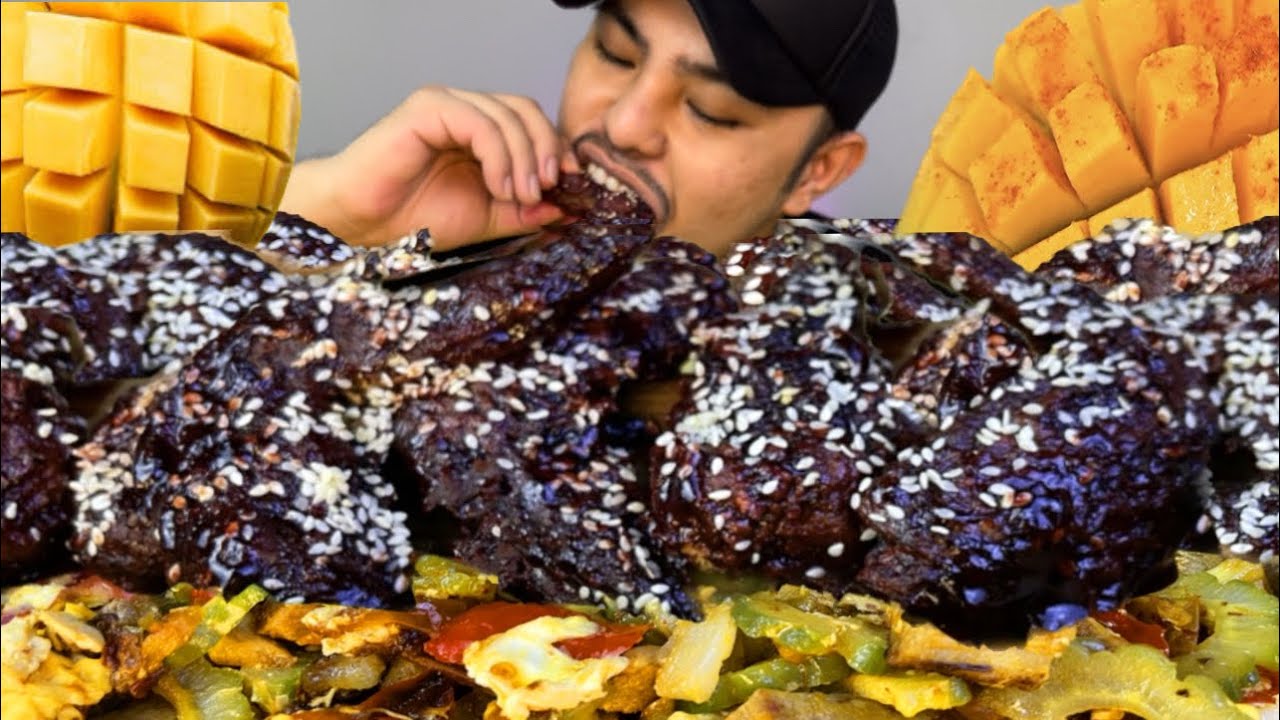 BLACK BUFFALO WINGS | GINISANG AMPALAYA NA MAY YOBAB AT ITLOG | MUKBANG ...