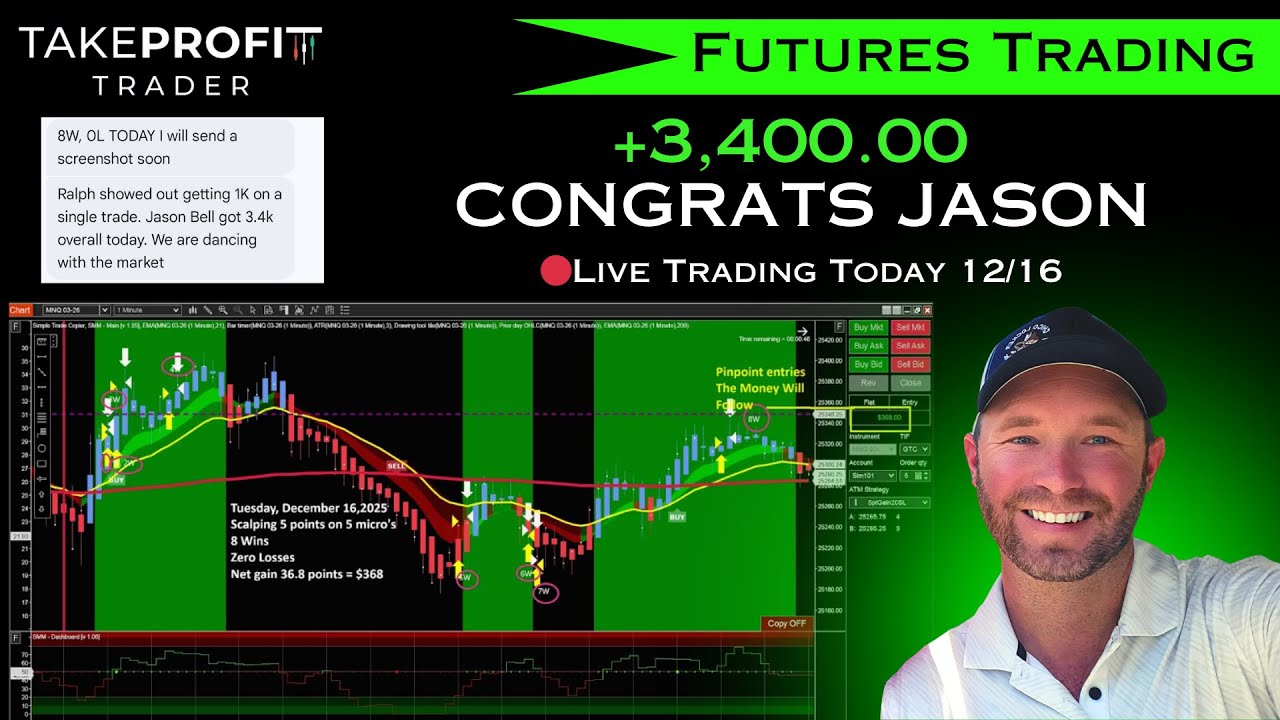Member Makes +$3,400 During LIVE Trading Session - YouTube