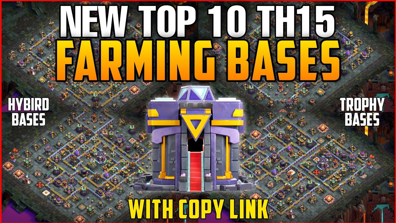 NEW TOP 10 TH15 FARMING BASE 2023 WITH COPY LINK | TH15 HYBIRD, TROPHY ...